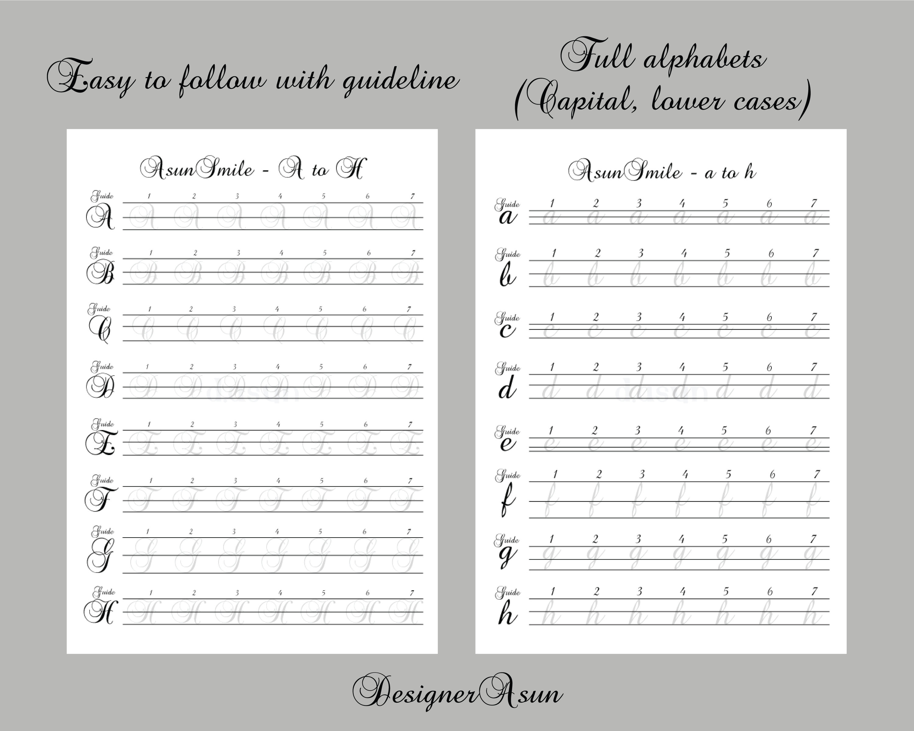 Mastering Copperplate Script Alphabet at Home Copperplate - Etsy