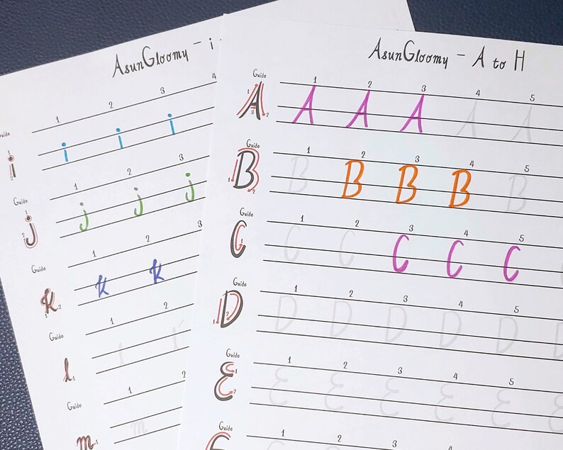 Brush Hand Lettering Worksheet PDF, Printable Brush Alphabet Tracing ...