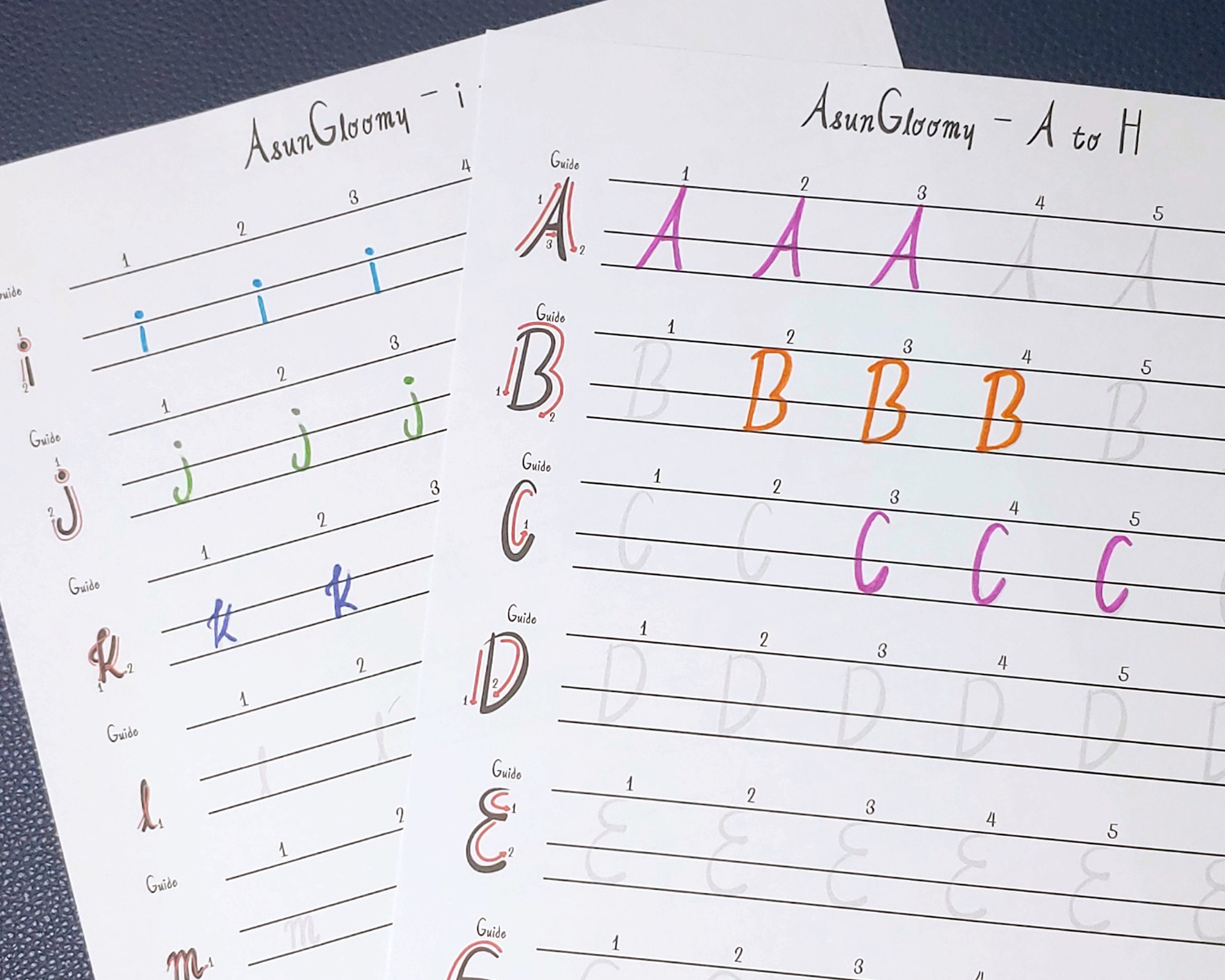 Brush Hand Lettering Worksheet PDF, Printable Brush Alphabet Tracing ...