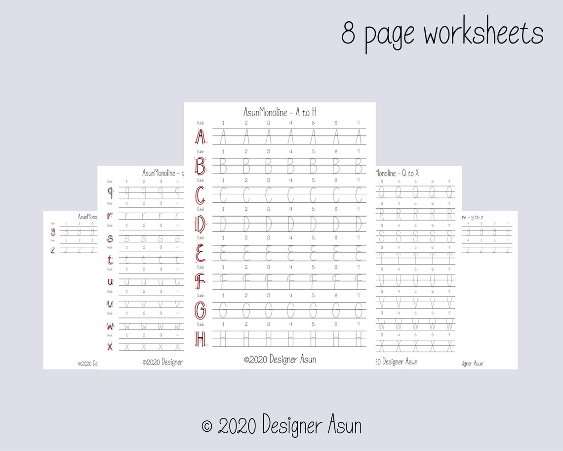 Printable Lettering Worksheet for Adult Practice Neat - Etsy