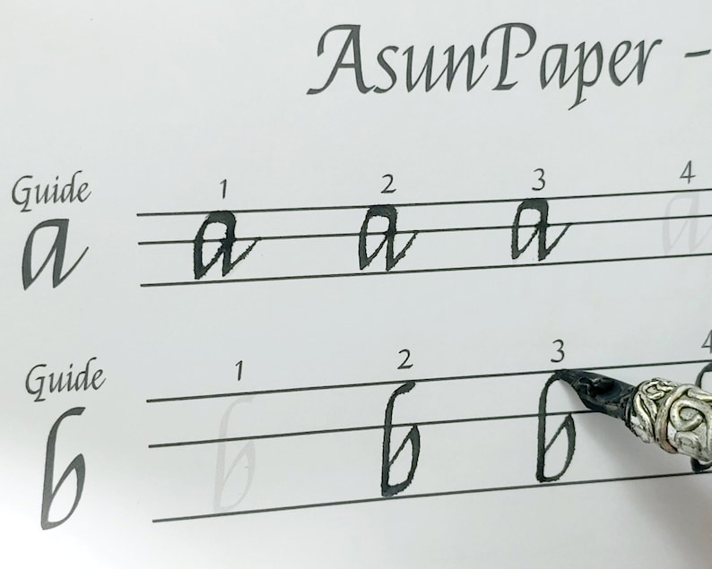 Italic Calligraphy Practice Sheet for Pointed Pen Lover - Etsy