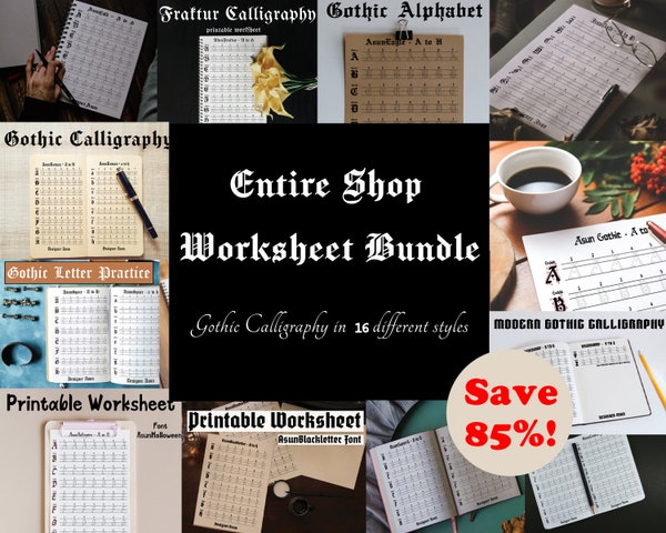 Printable Gothic Letter Worksheet Gothic Calligraphy Practice - Etsy Canada
