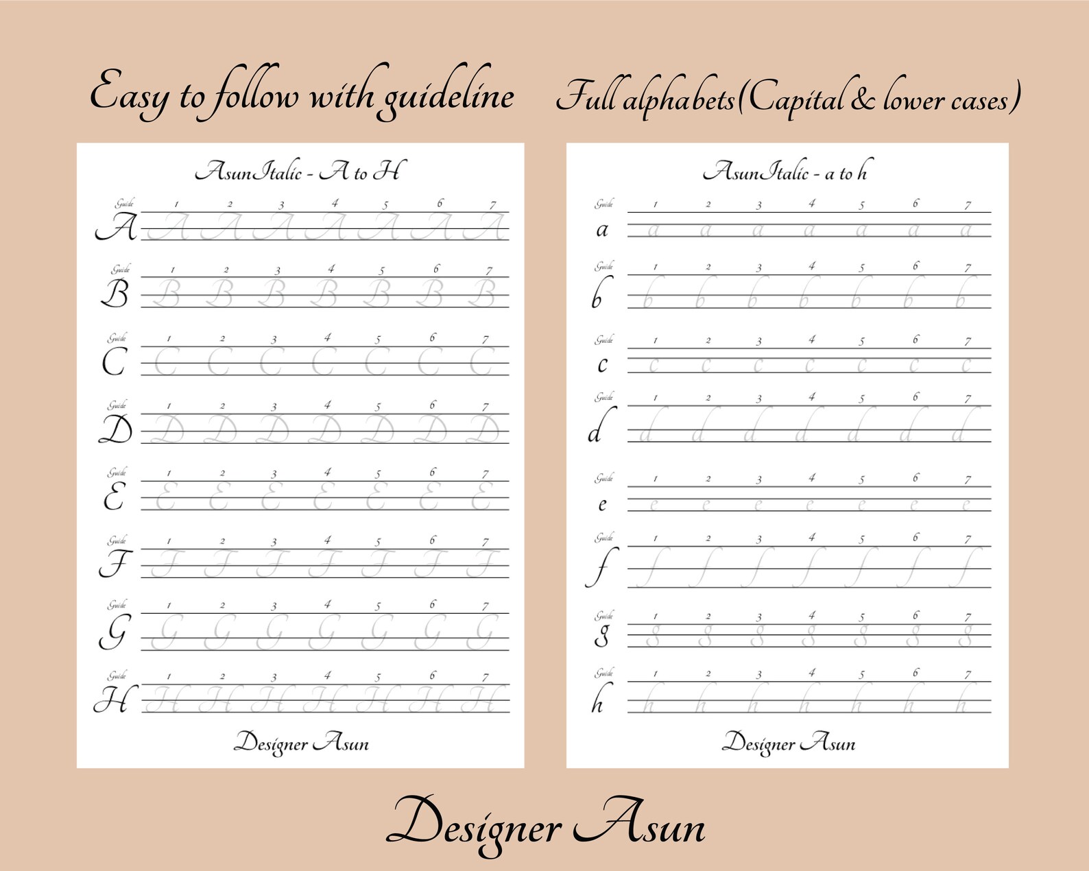 Handwriting Printable for Italic Calligraphy Practice | Learn Modern ...