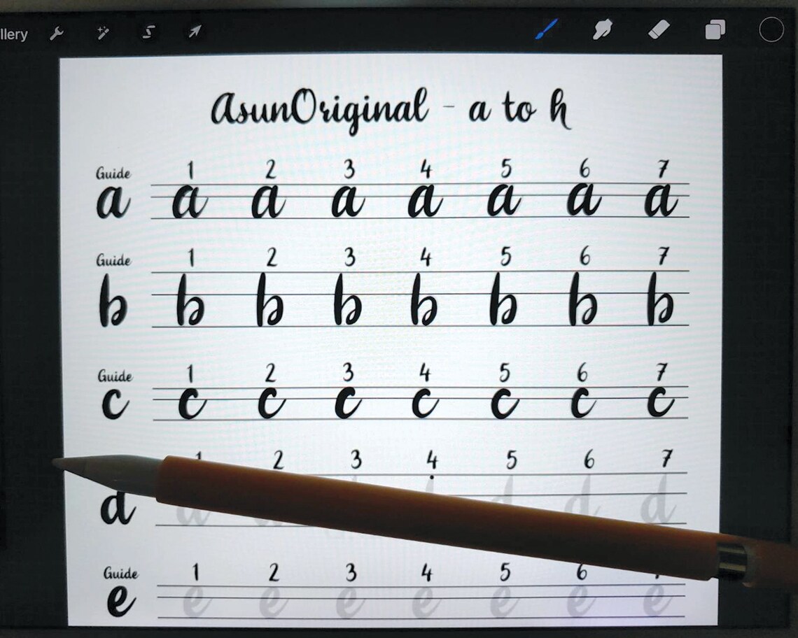 Procreate Brush Lettering Printable Worksheet | Hand Lettering Brush ...