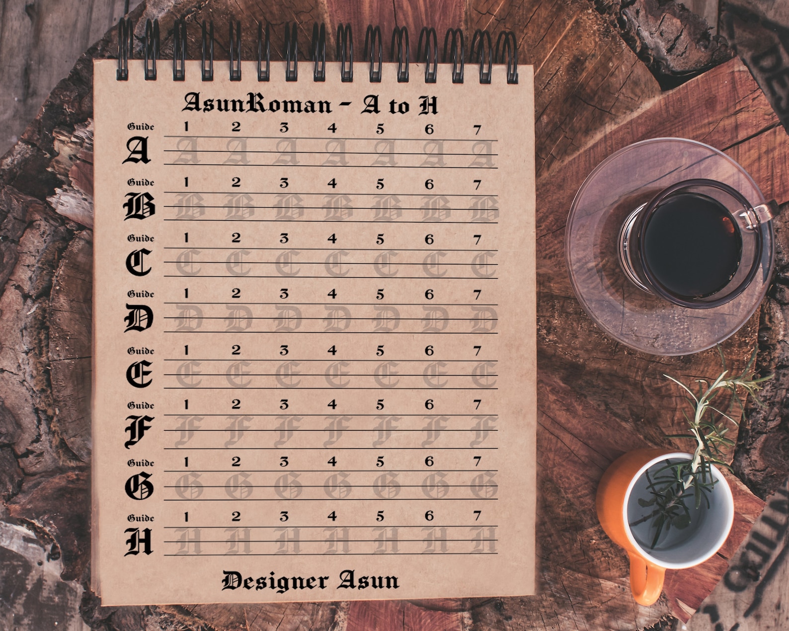 Printable Gothic Letter Worksheet, Gothic Calligraphy Practice Template ...