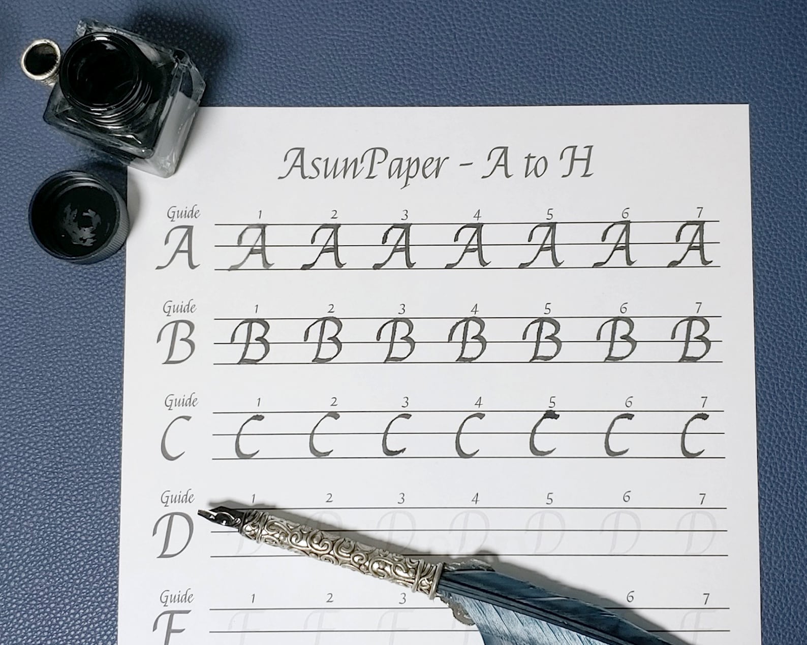 Italic Calligraphy Practice Sheet for Pointed Pen Lover - Etsy