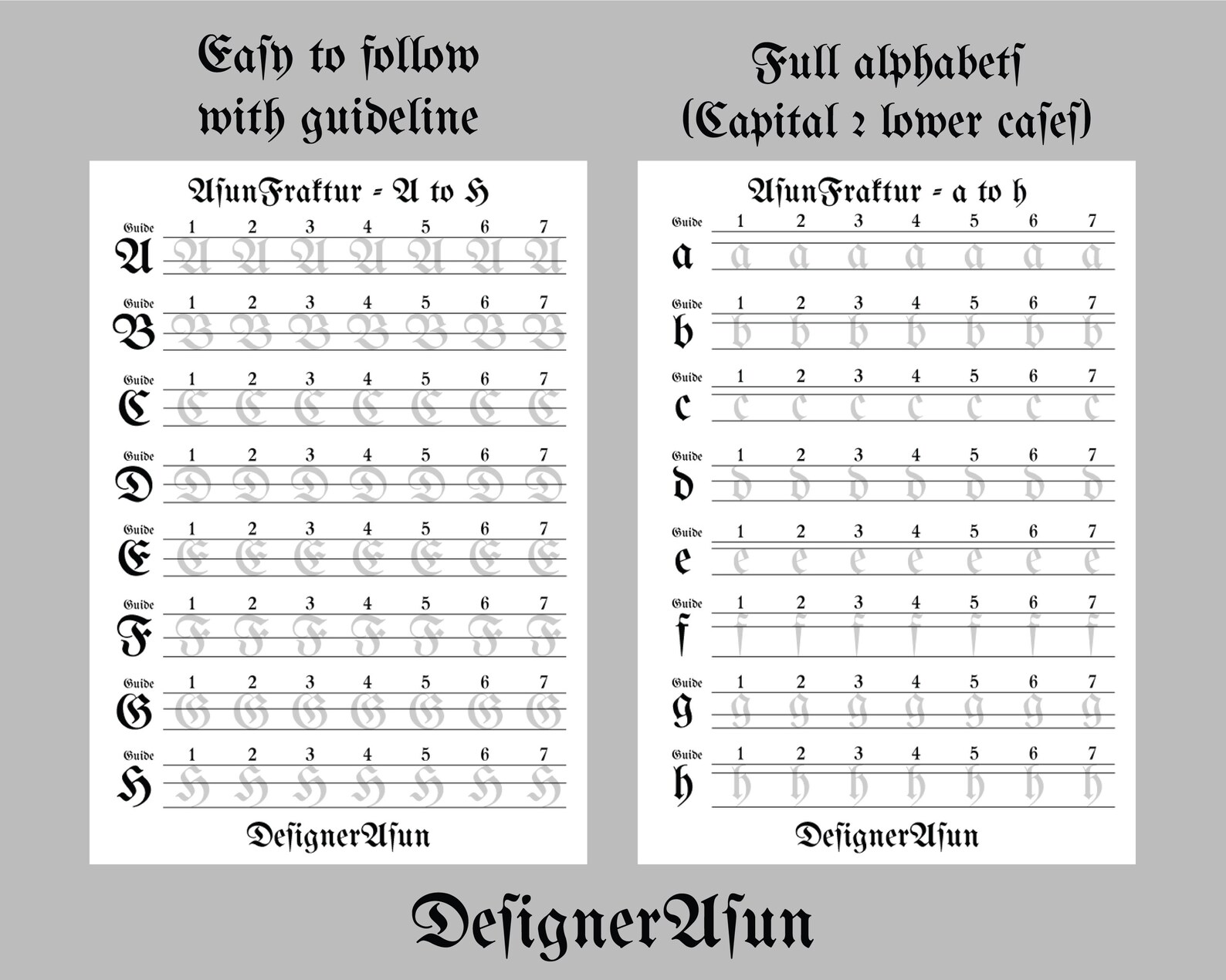 Printable Fraktur Calligraphy Worksheet | 2021 New Year Creative ...