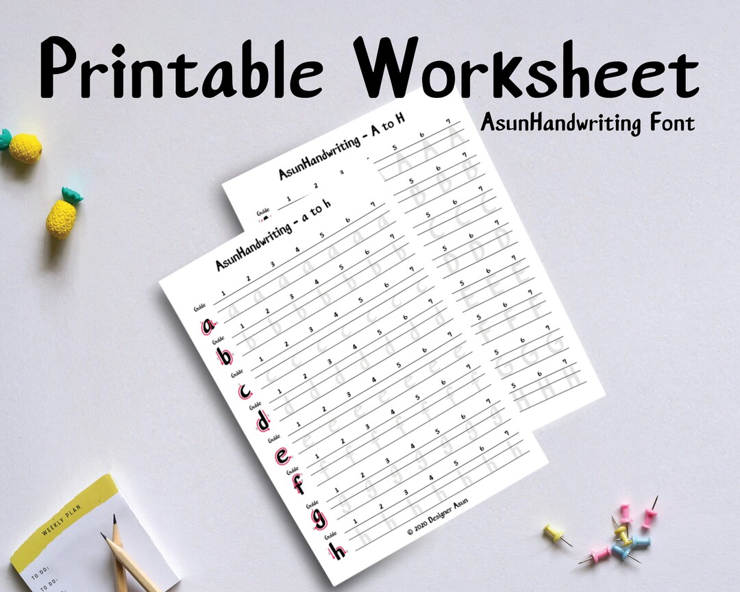 Cute Handwriting Font Worksheet PDF for Girls at Home, Artistic Hobby ...