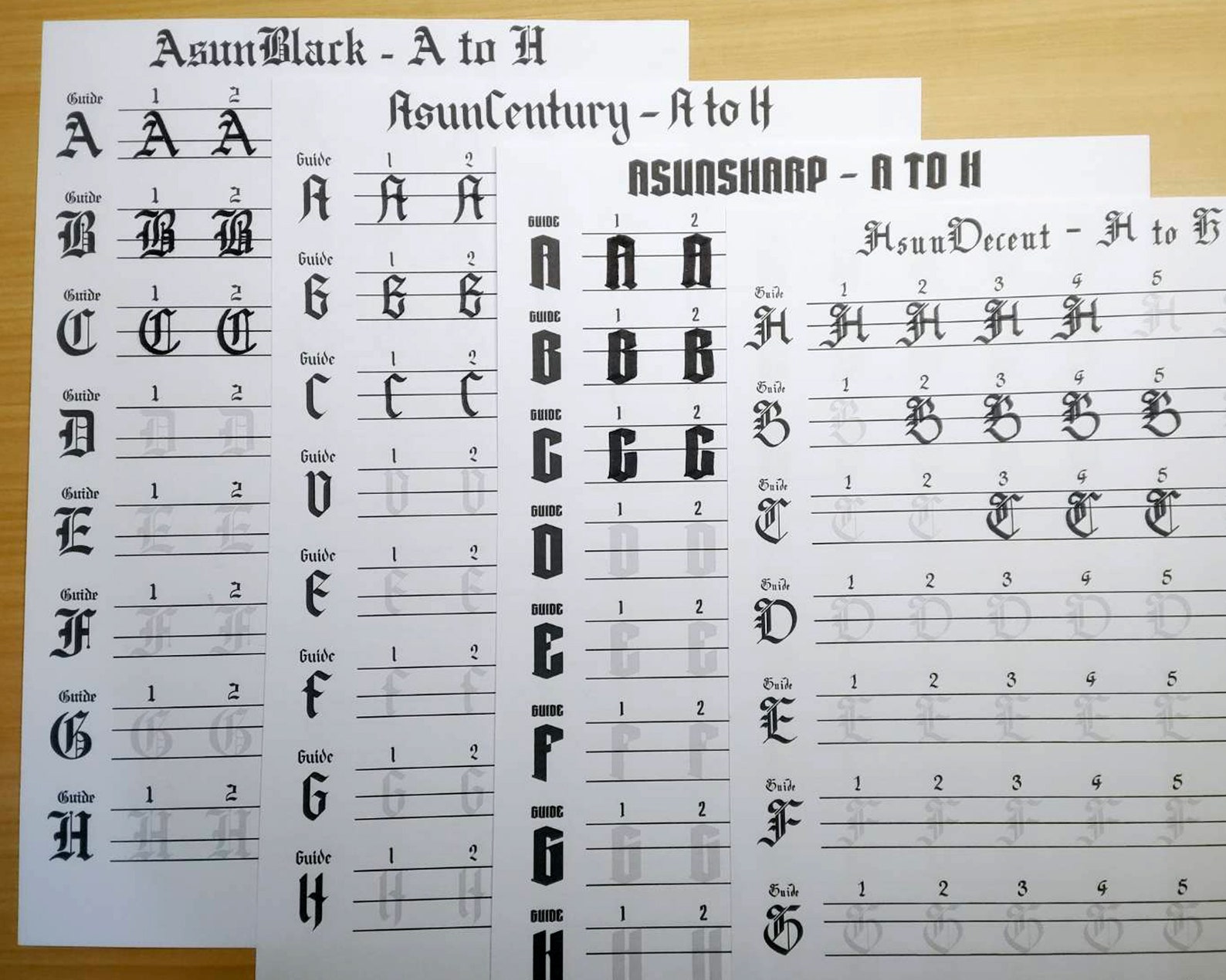 Entire Shop Gothic Calligraphy Template Bundle Pack | Gothic Letter ...