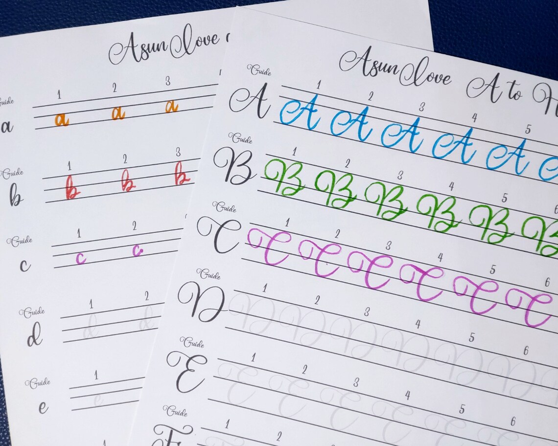 Bouncy Brush Calligraphy Template Calligraphy Worksheet - Etsy