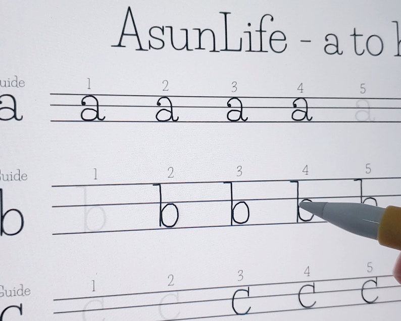 Typewriter Style Handwriting Practice Sheet How to Write Like - Etsy