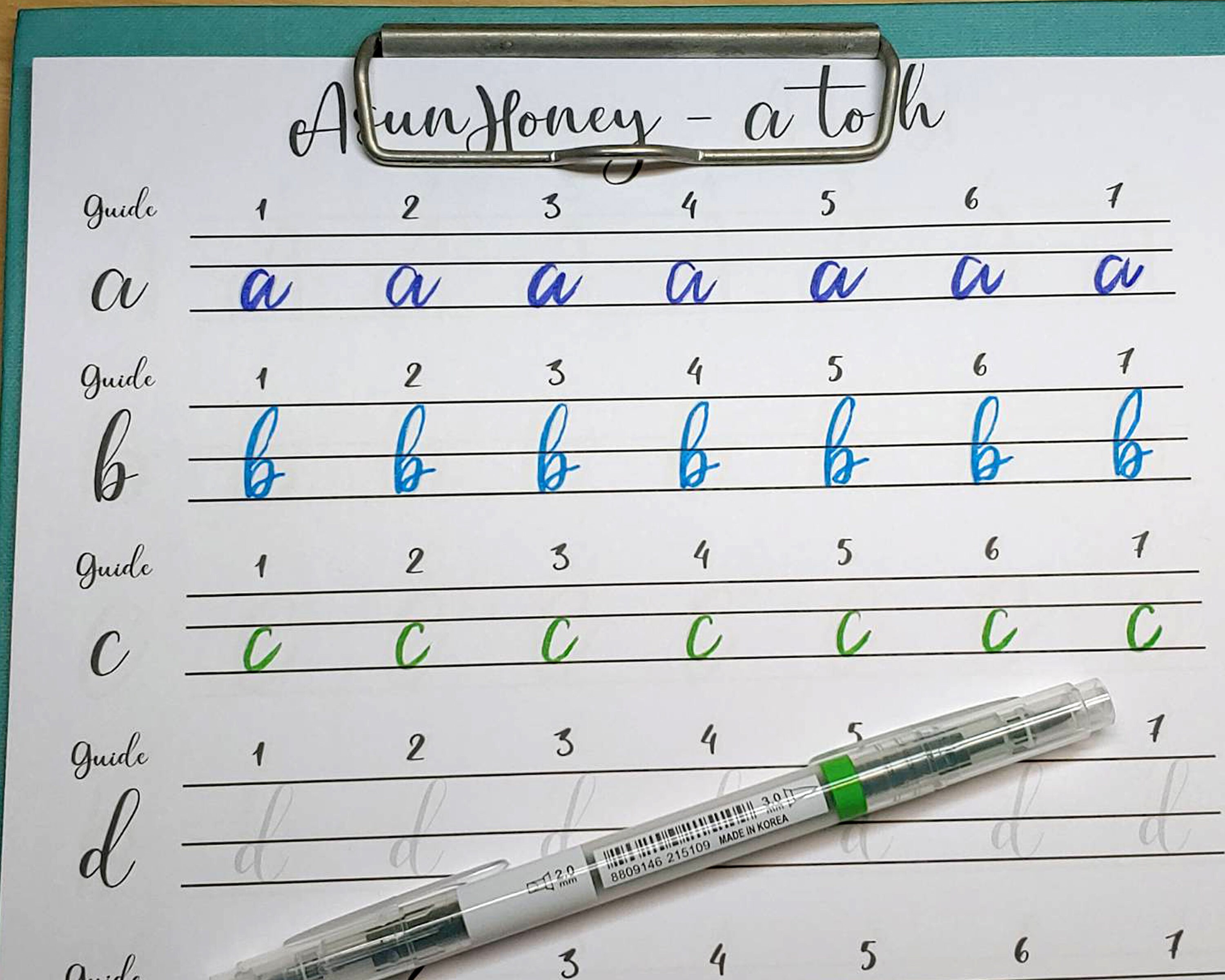 Brush Calligraphy Workbook For Brush Hand Lettering Beginner | Etsy