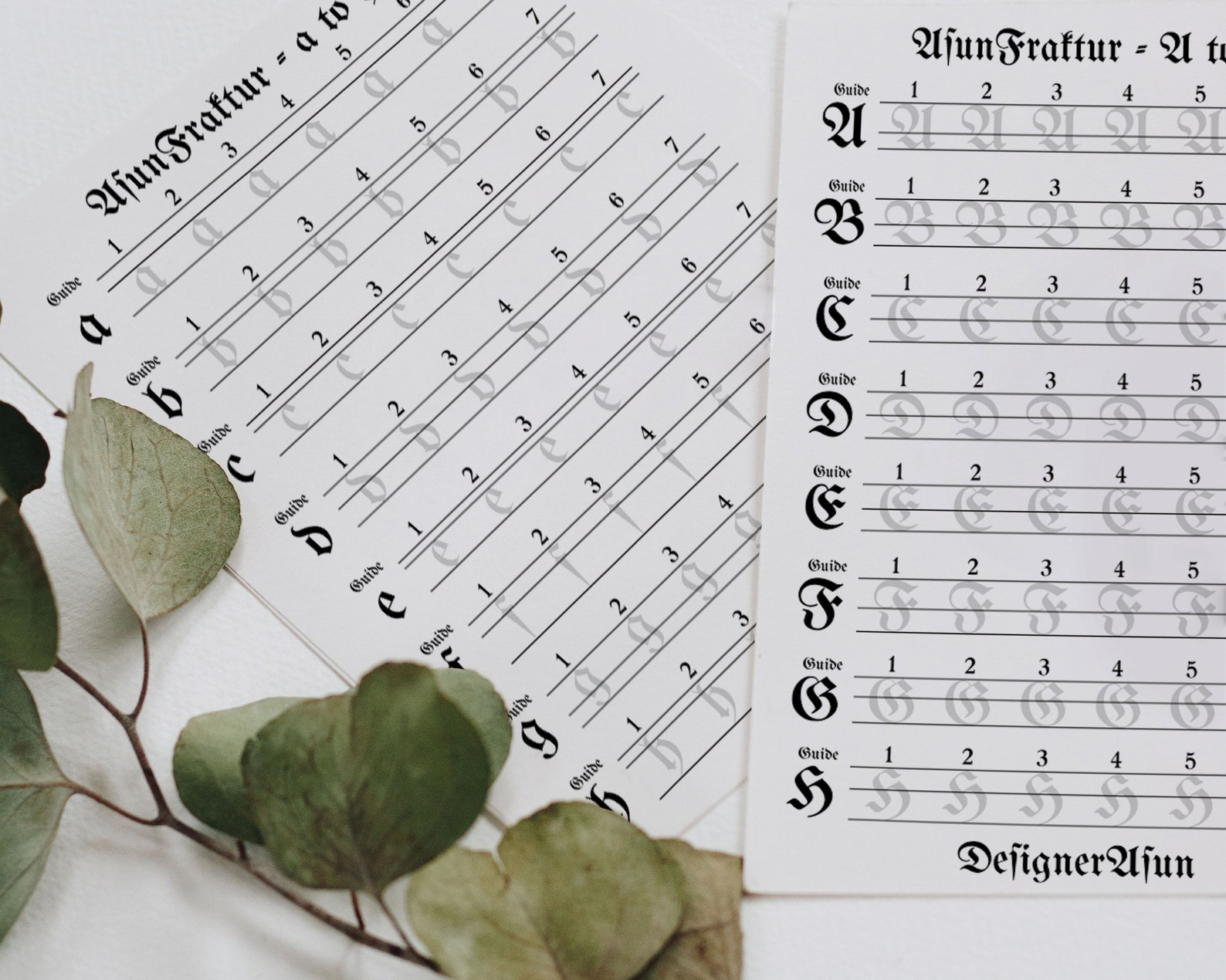Printable Fraktur Calligraphy Worksheet | 2021 New Year Creative ...