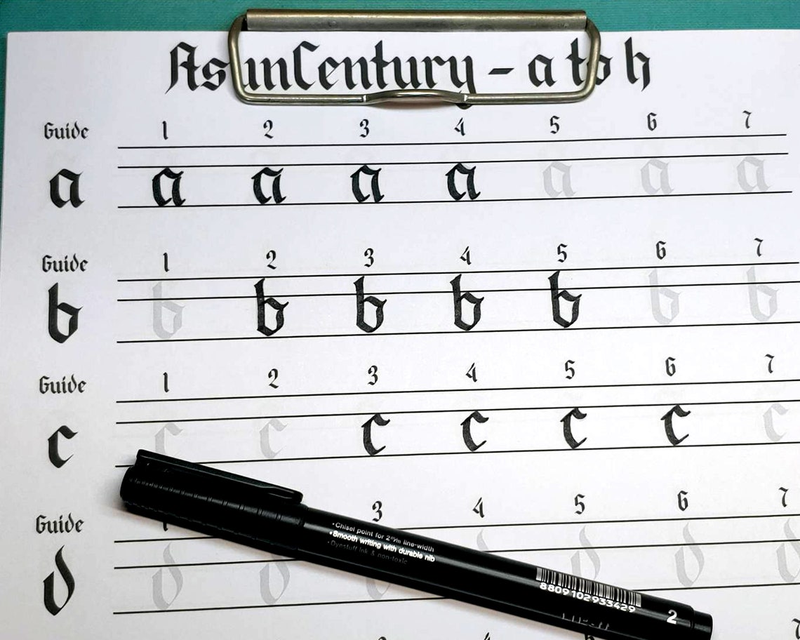 Classic Gothic Calligraphy Blank Tracing Worksheet (Download Now) - Etsy