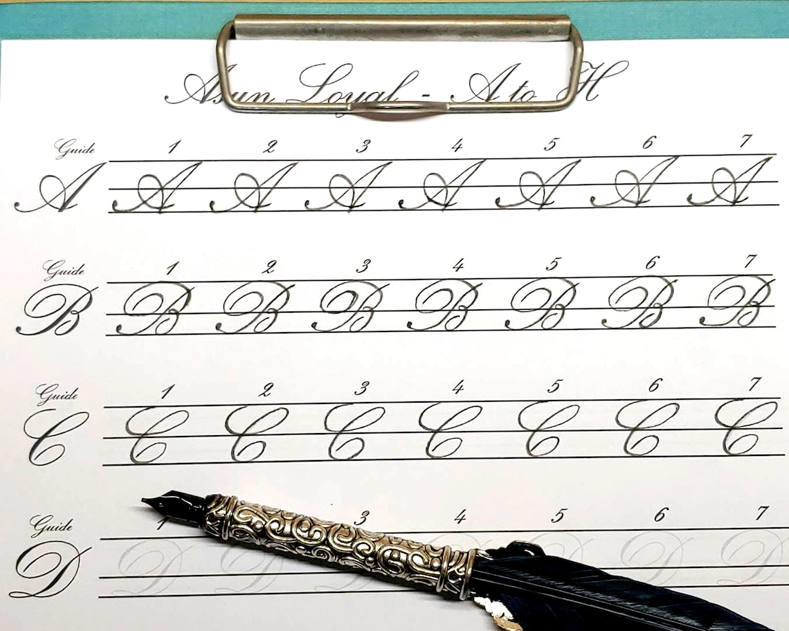 Copperplate Calligraphy Printable Template Copperplate - Etsy
