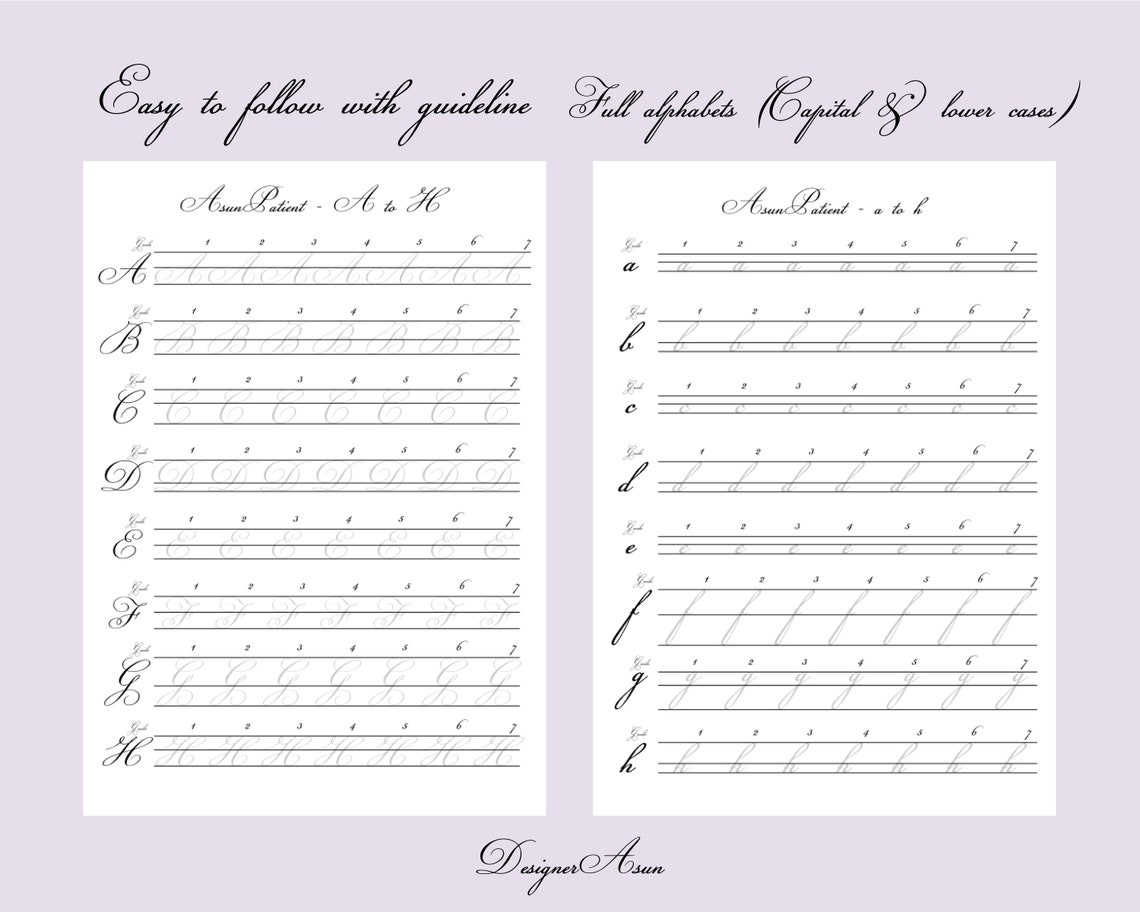 Modern Copperplate Script Worksheet Printable Copperplate - Etsy