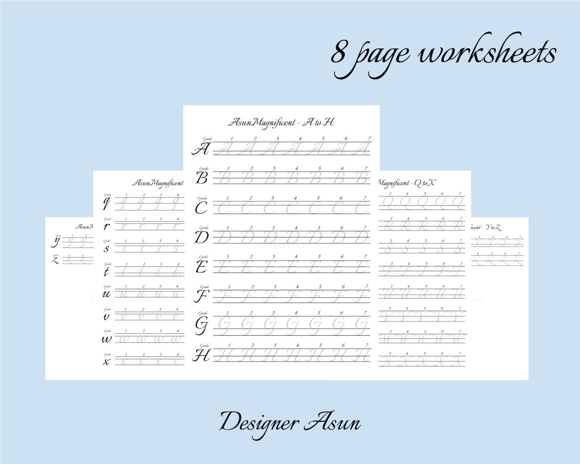 Italic Handwriting Self-learning Worksheet How to Learn - Etsy