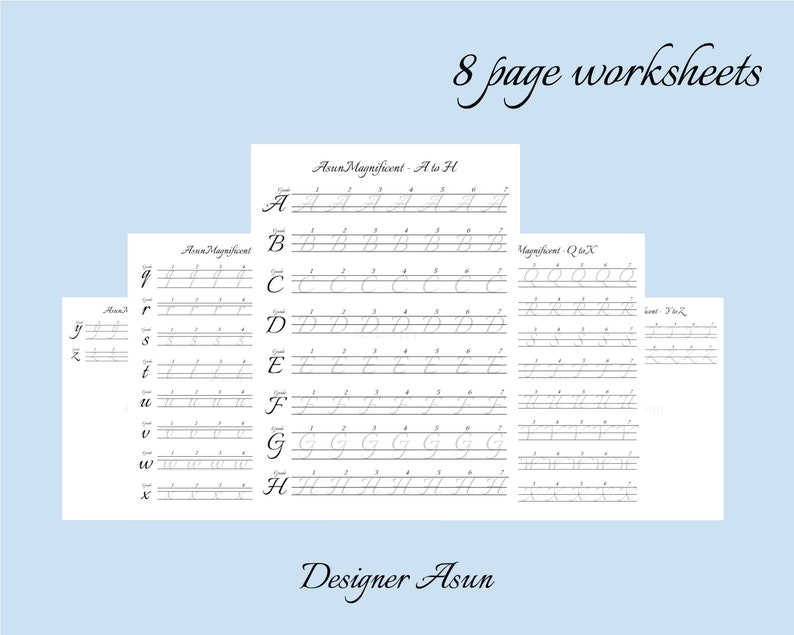 Italic Handwriting Self-learning Worksheet | How to Learn Italic ...