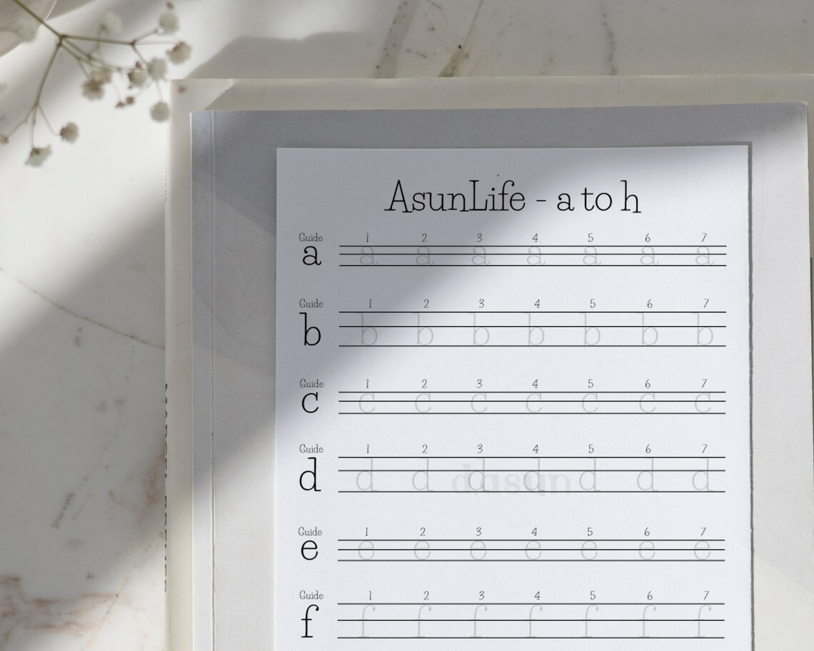 Typewriter Style Handwriting Practice Sheet How to Write Like - Etsy