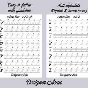 Modern Cursive Writing Practice Sheet for Adult | Cursive Handwriting ...