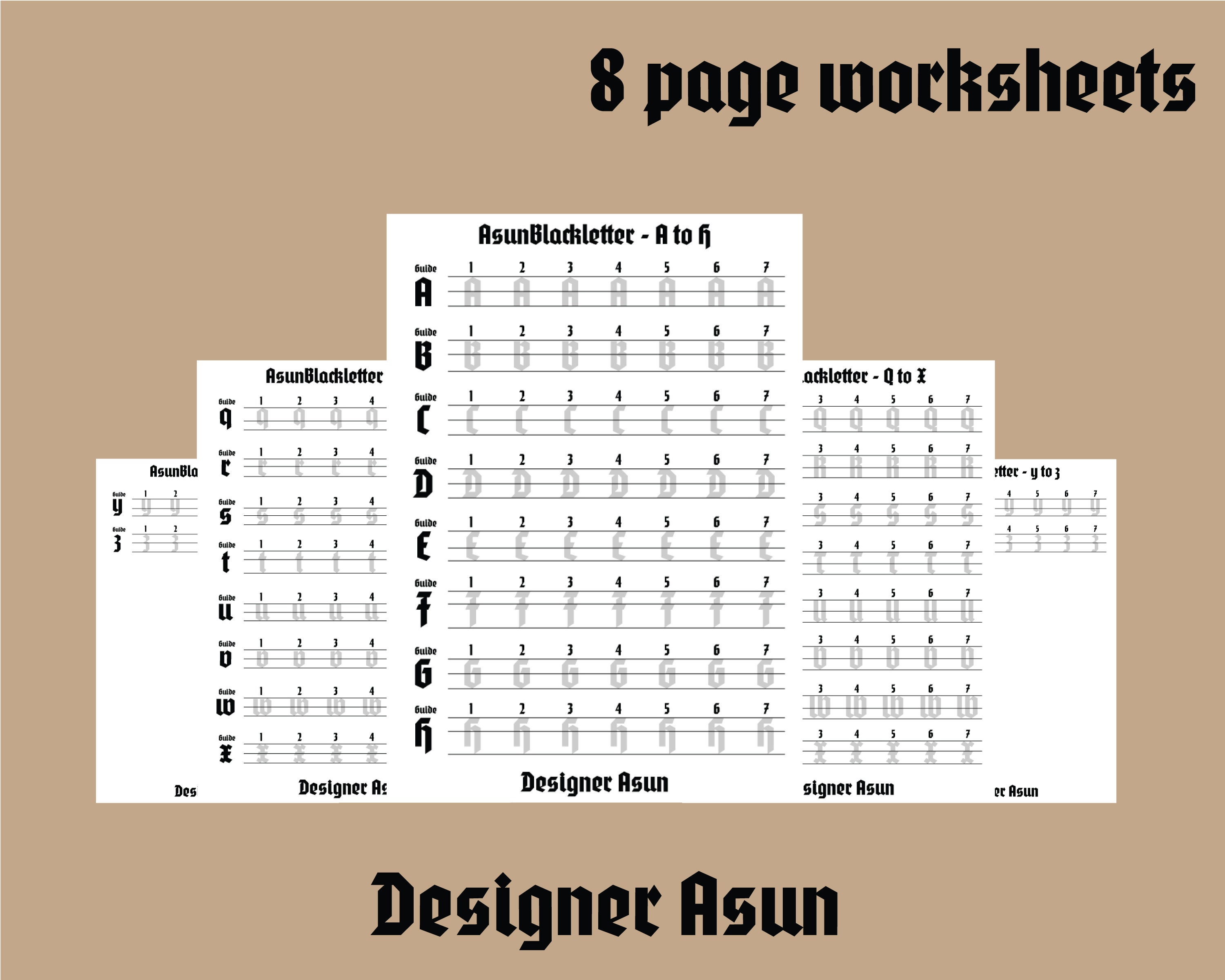 Black Letter Calligraphy Worksheet the Black Letter Handwriting Font ...