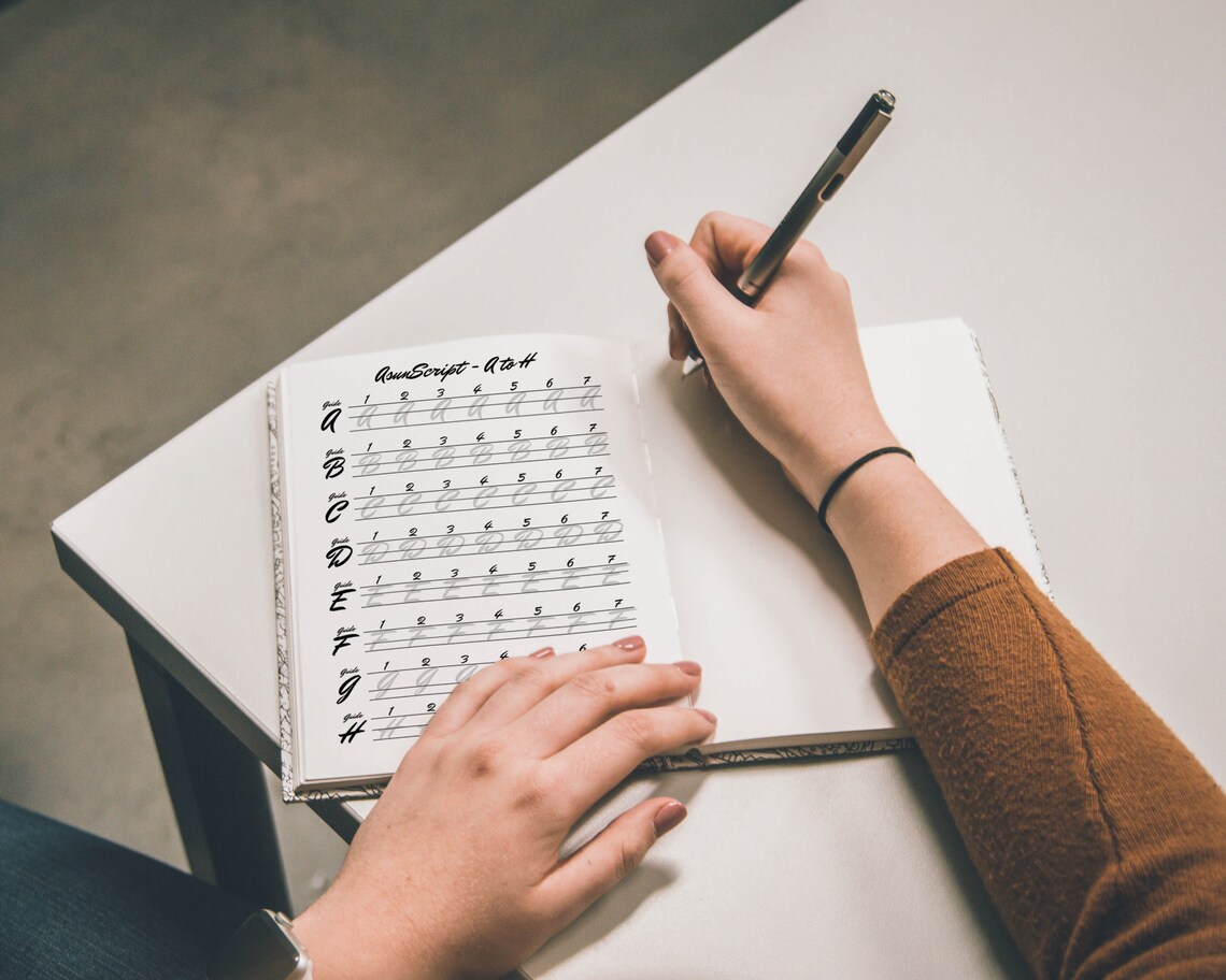 Handwriting Script Worksheet Script Calligraphy Practice Sheet ...