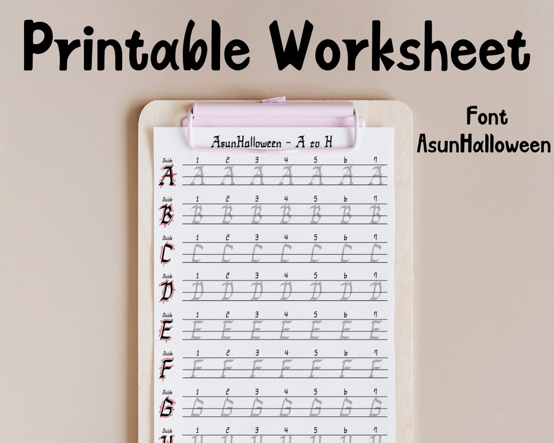 Gothic Handwriting Worksheet | Calligraphy Blackletter Practice ...