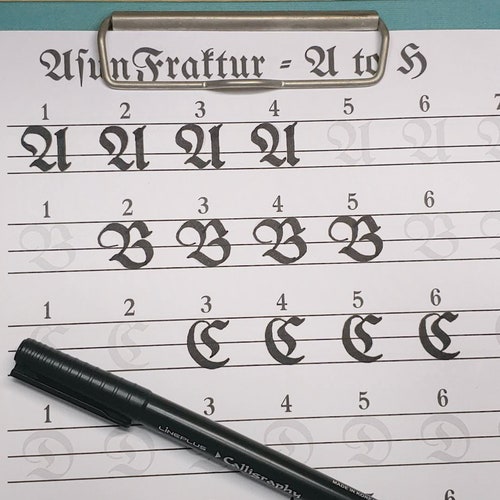 Printable Gothic Letter Worksheet Gothic Calligraphy Practice - Etsy