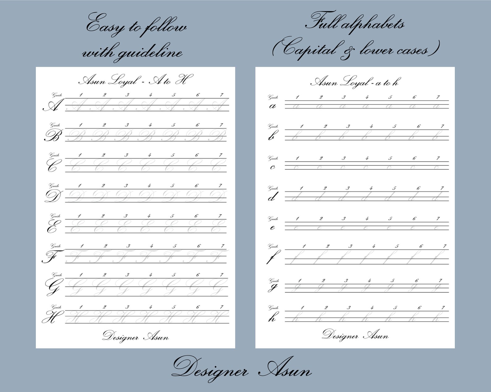 Copperplate Calligraphy Printable Template | Copperplate Calligraphy ...
