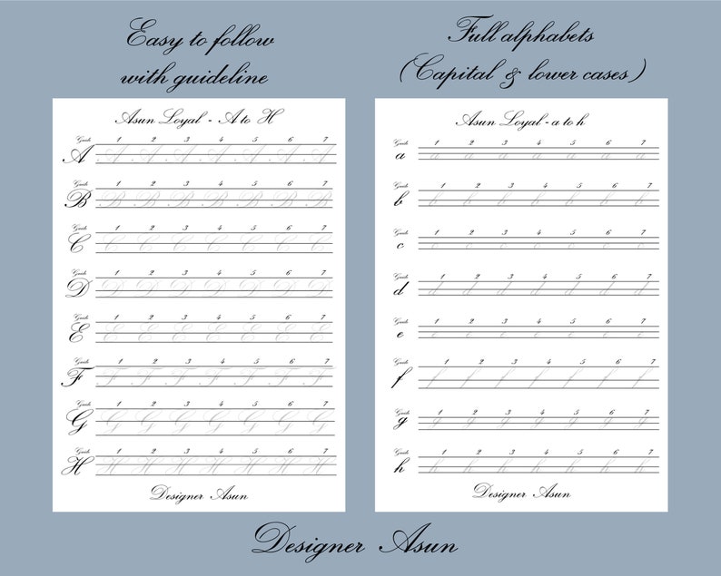 Copperplate Calligraphy Printable Template | Copperplate Calligraphy ...