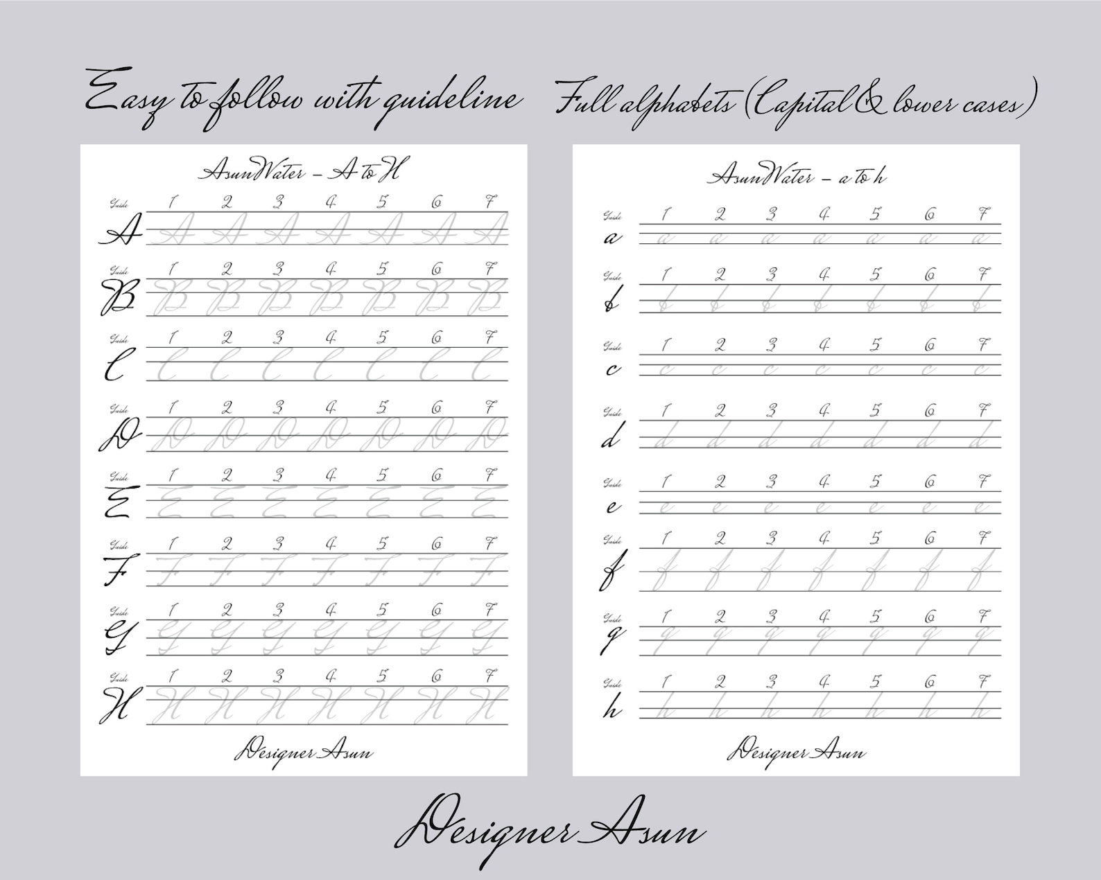 Fancy Cursive Letter Practice for Adult Handwriting (Download Now) - Etsy