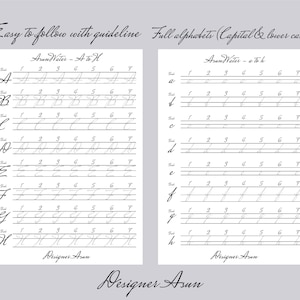 Fancy Cursive Letter Practice for Adult, Handwriting Penmanship Sheet ...