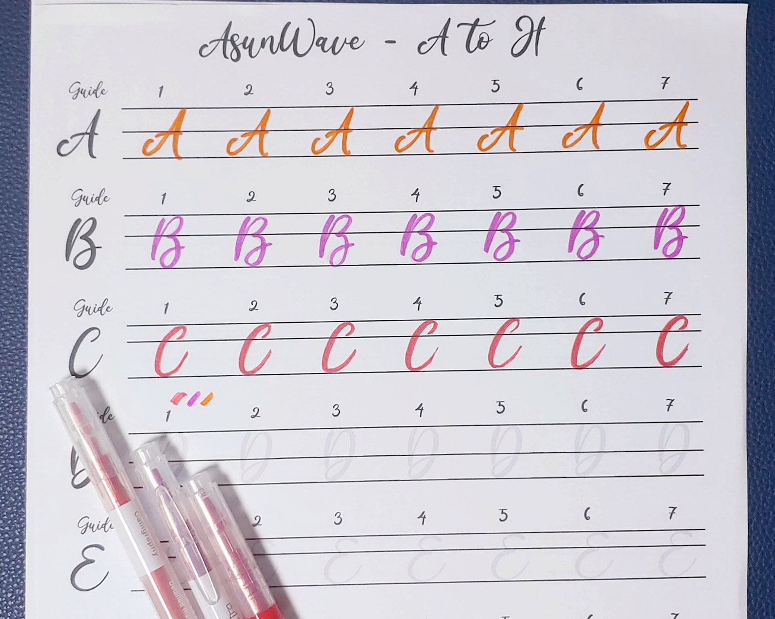 Printable Brush Lettering Alphabet Practice Sheet PDF New - Etsy