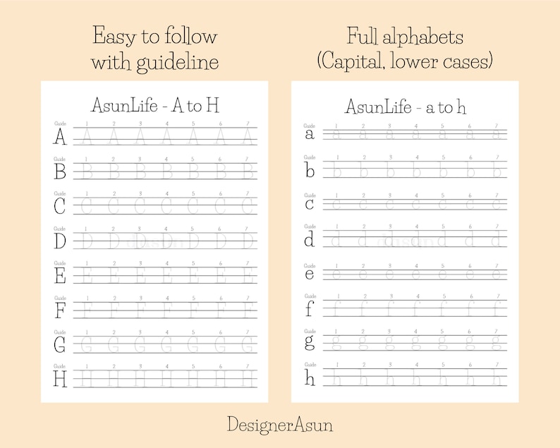 Typewriter Style Handwriting Practice Sheet How to Write Like - Etsy