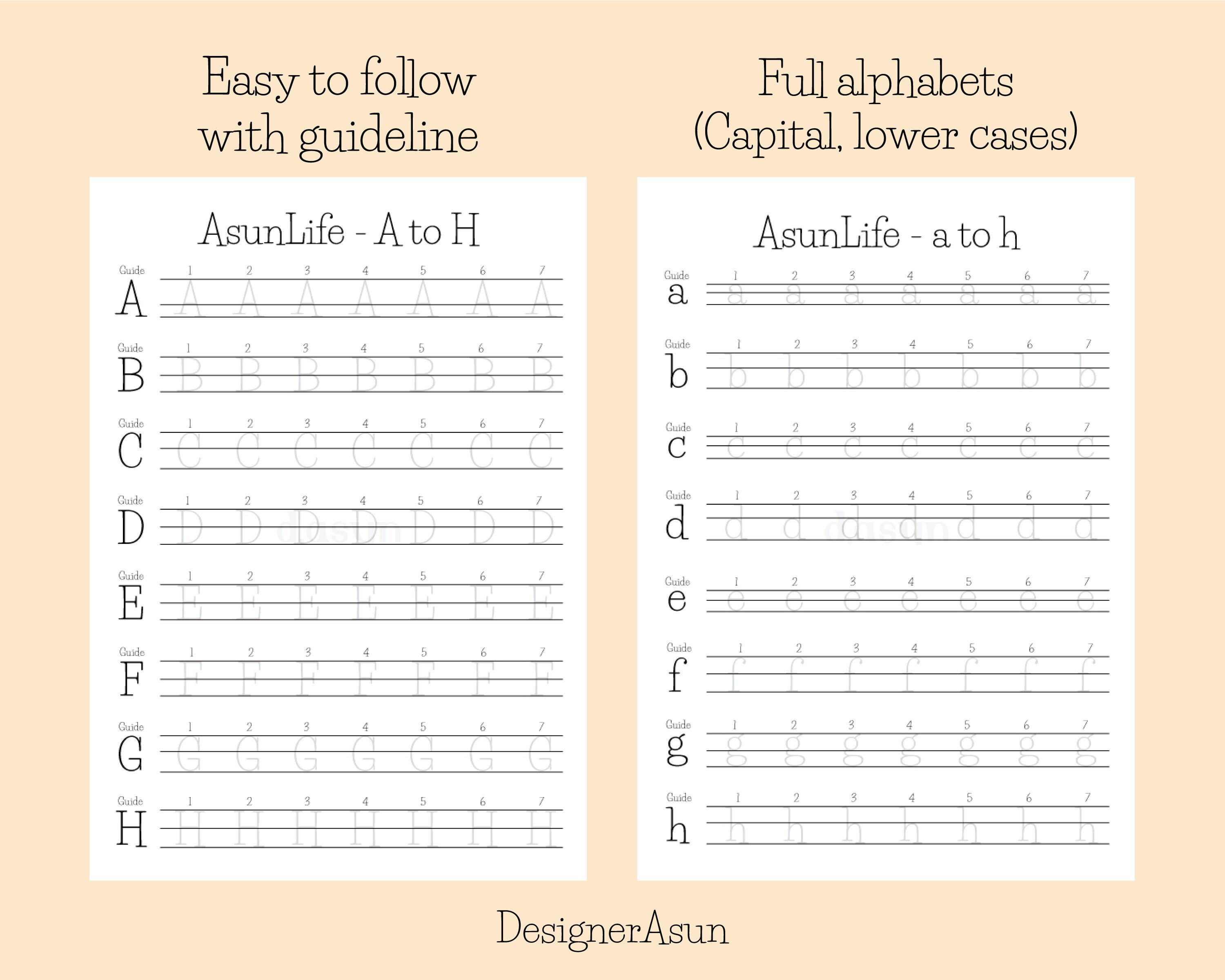 Typewriter Style Handwriting Practice Sheet How to Write Like - Etsy