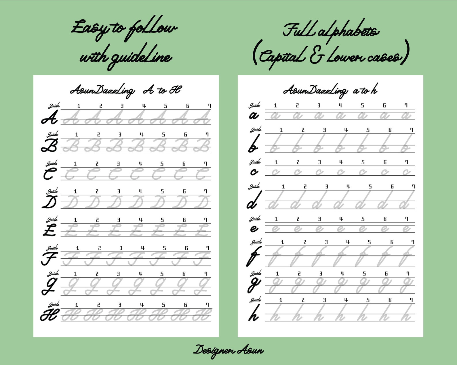 DIY Cursive Handwriting Printable for Adult Cursive Writing Self ...