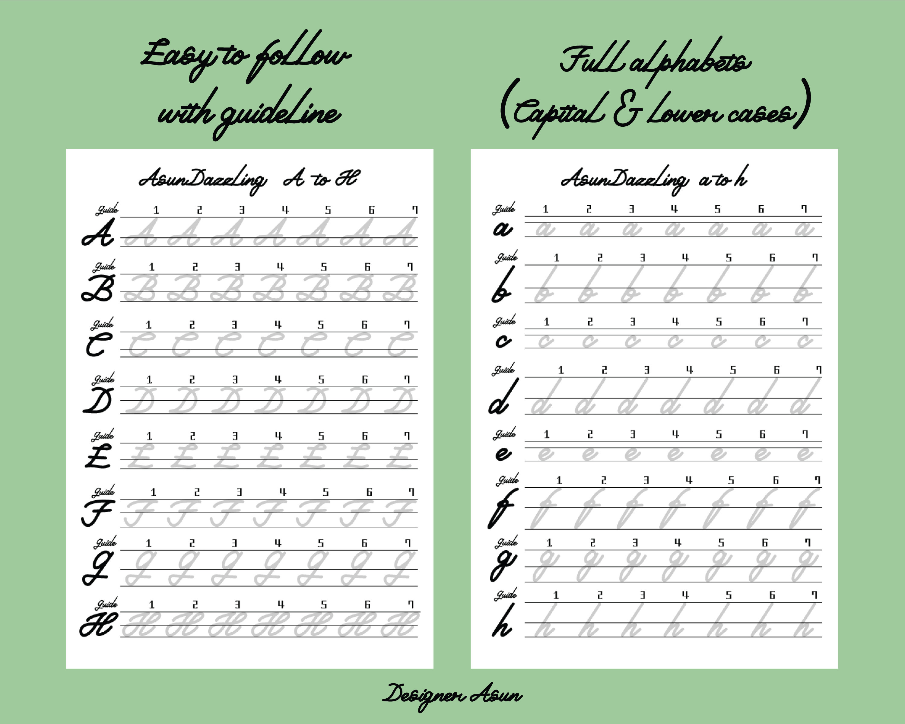 DIY Cursive Handwriting Printable for Adult Cursive Writing Self ...