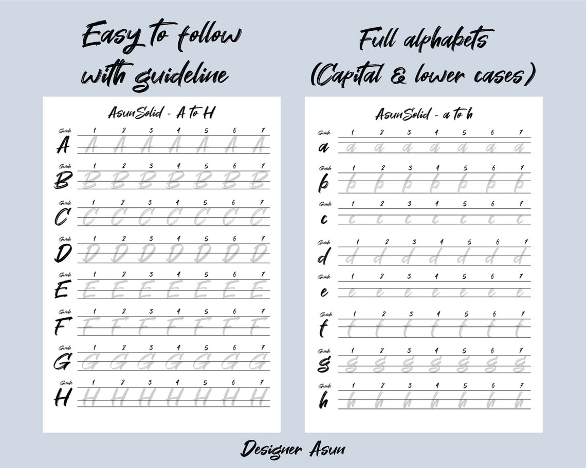Modern Rough Script Worksheet Template Rough Handwriting Practice Sheet ...