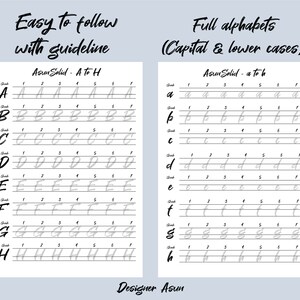 Modern Rough Script Worksheet Template | Rough Handwriting Practice ...