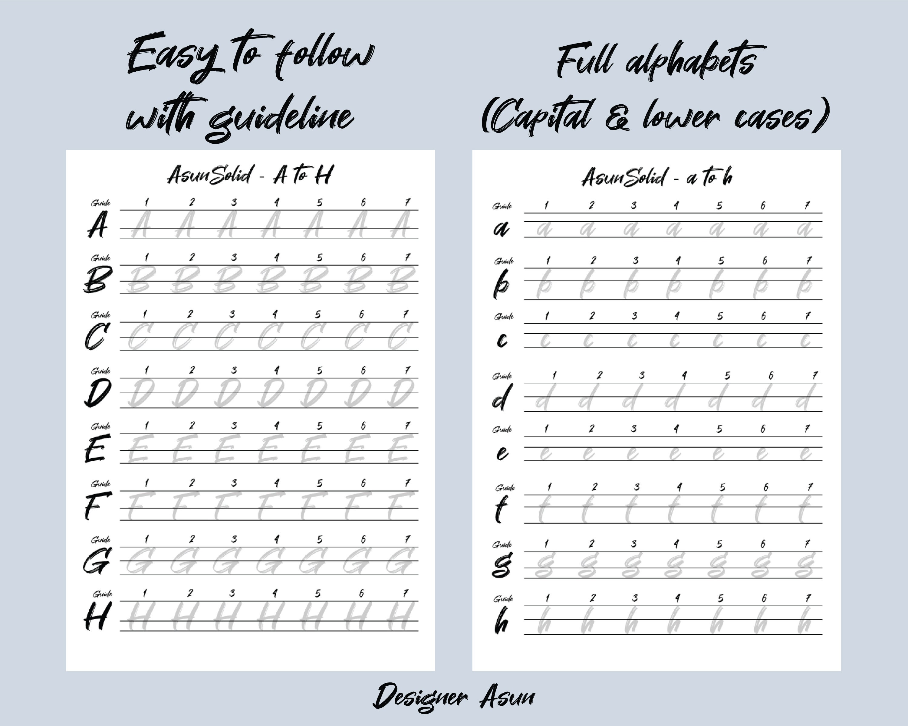 Modern Rough Script Worksheet Template Rough Handwriting Practice Sheet ...