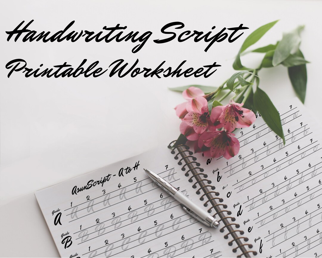 Handwriting Script Worksheet | Script Calligraphy Practice Sheet ...