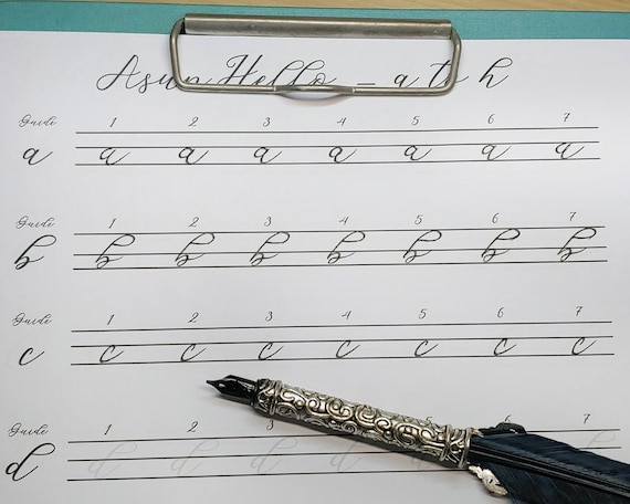 Brush Calligraphy Practice Sheets for Adult Cute Bouncy - Etsy