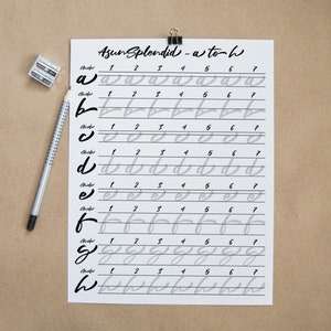 Rough Bold Handwriting Worksheet Printable | Masculine Font Practice ...