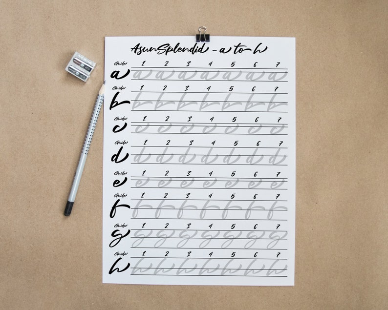 Rough Bold Handwriting Worksheet Printable | Masculine Font Practice ...