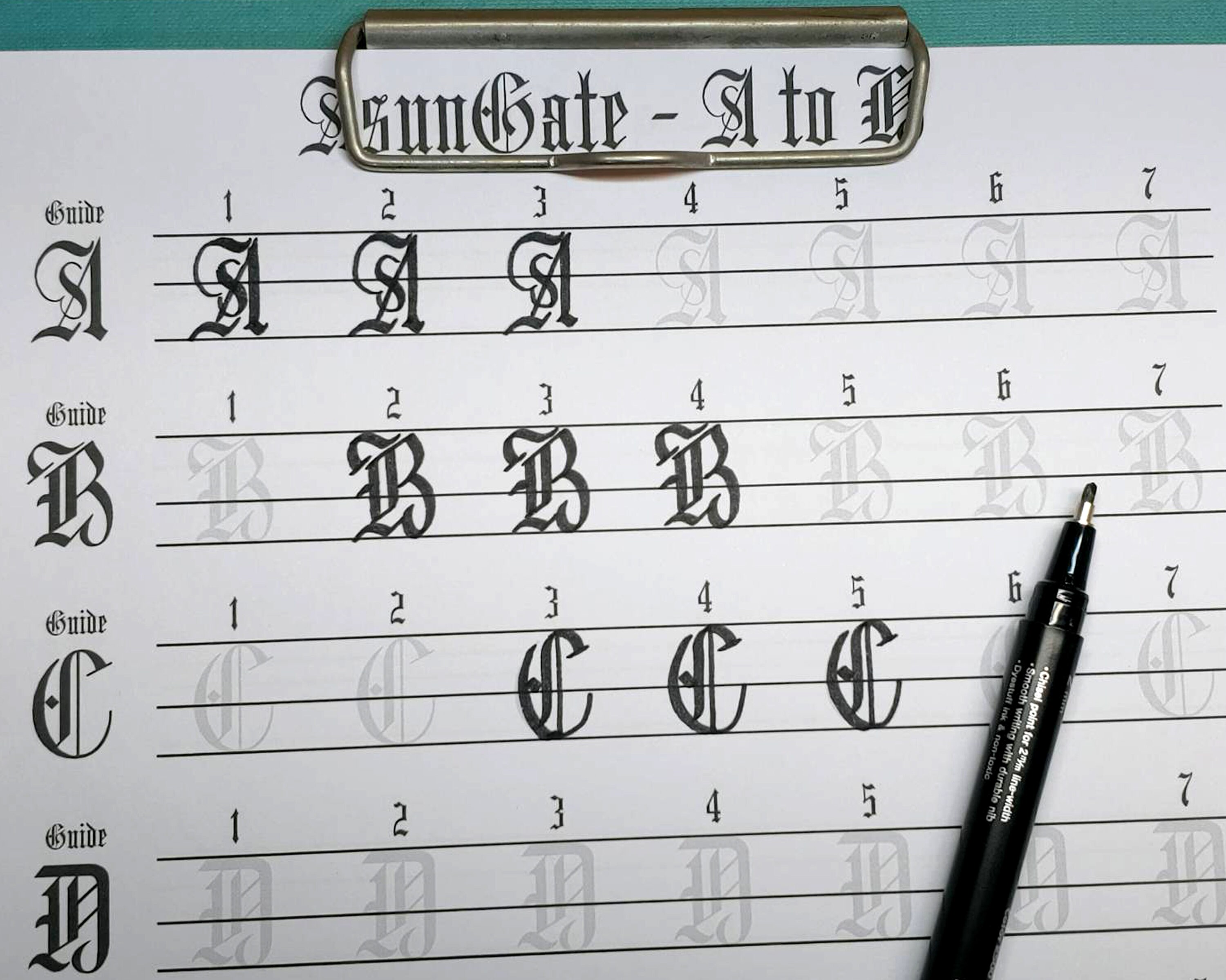 Modern Gothic Calligraphy Practice Sheets For Adult Alphabet Etsy Modern Gothic Calligraphy Practice Sheets For Adult Alphabet Etsy