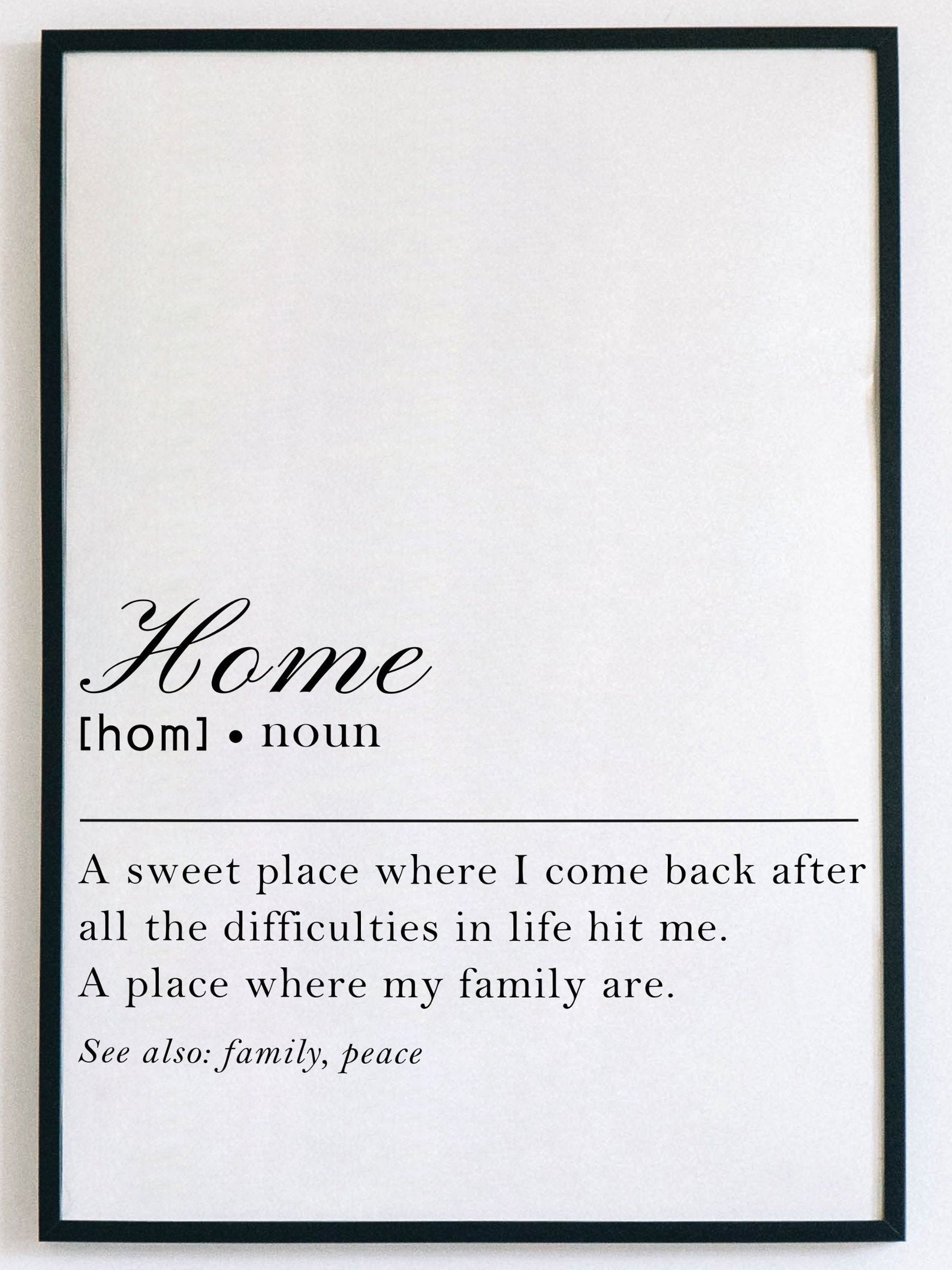 Home Definition Wall Art Positive Quote About Sweet Home | Etsy