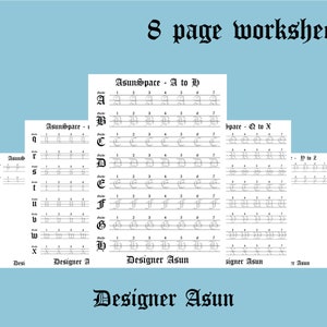 Gothic Letter Calligraphy Template | Gothic Calligraphy Practice for ...