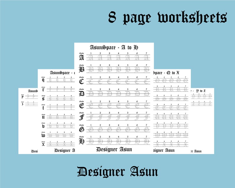 Gothic Letter Calligraphy Template Gothic Calligraphy Practice for ...