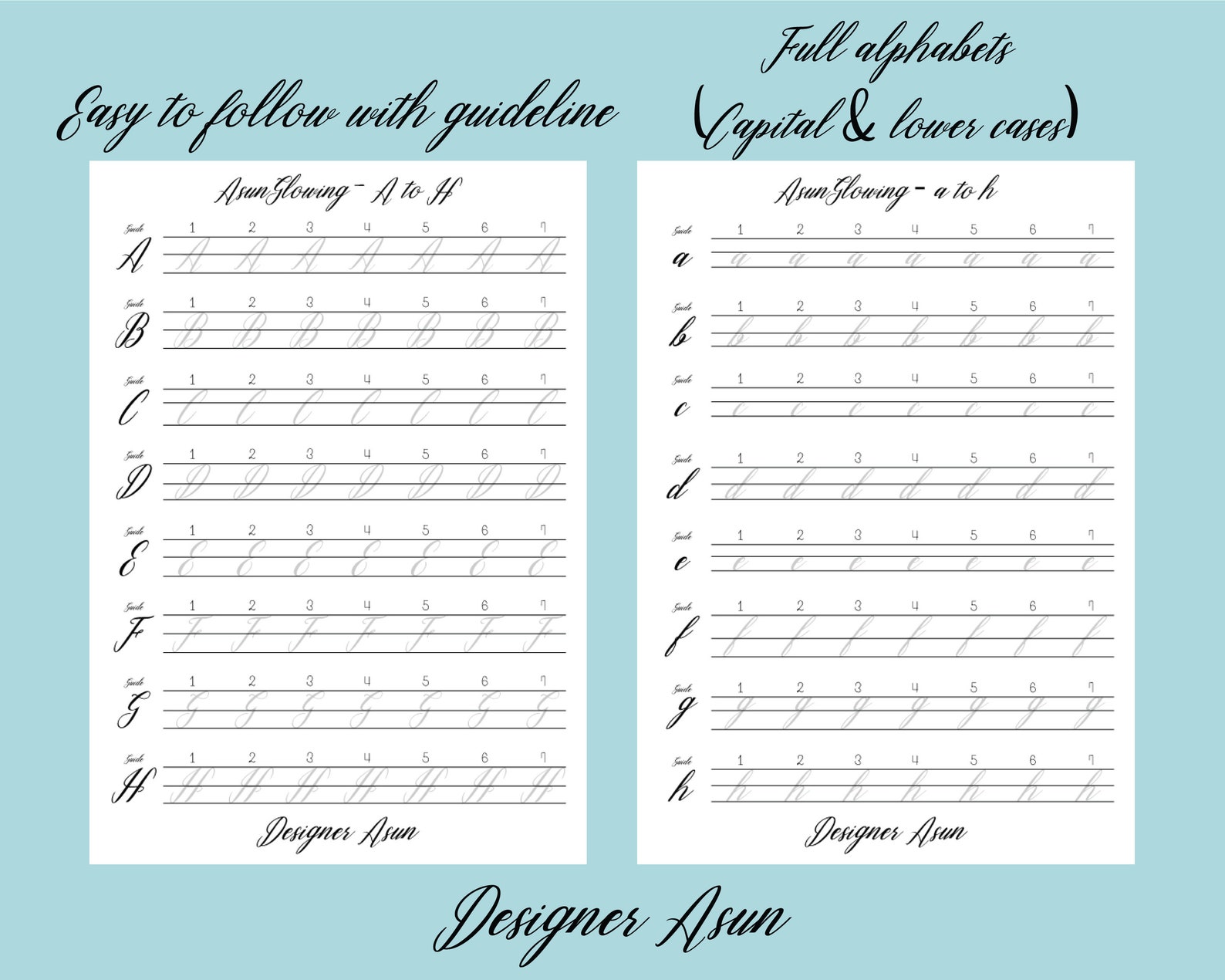 Copperplate Calligraphy Practice Sheet Calligraphy Workbook PDF Pointed ...