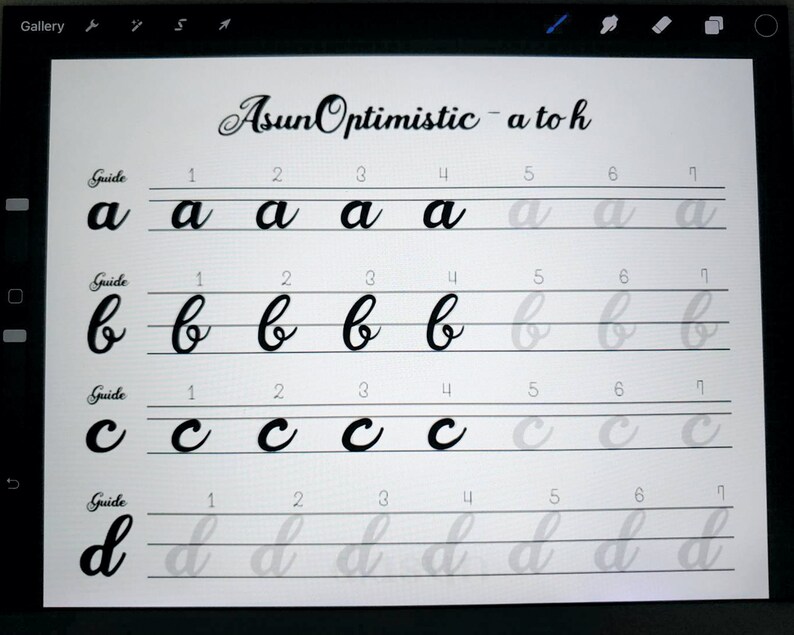 Brush Pen Lettering Alphabet Practice Sheet PDF | Brush Calligraphy ...